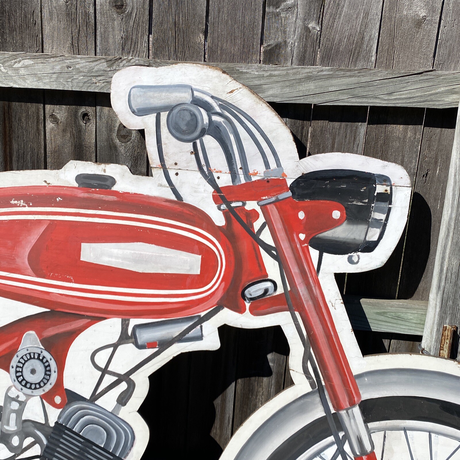 VINTAGE MOTORCYCLE DEALERSHIP Sign REPAIR SHOP SIGN Hand painted Wooden ...