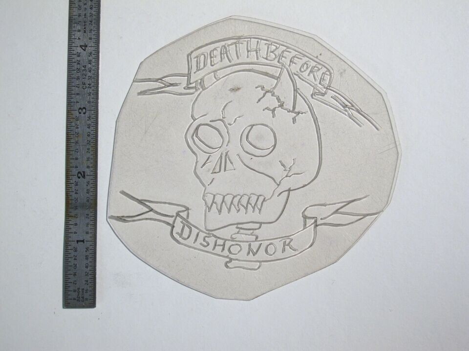 Death Before Dishonor Skull Tattoo Design Vtg 1950s 1960s Tattoo
