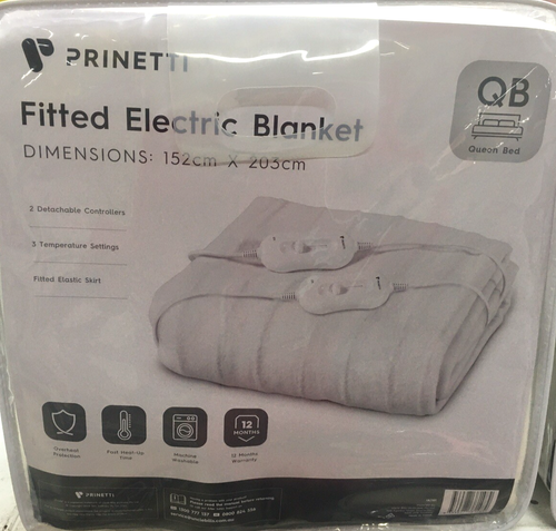 ELECTRIC BLANKET FITTED QUEEN SIZE QUALITY PRINETTI HOMEWARES BRAND NEW ...