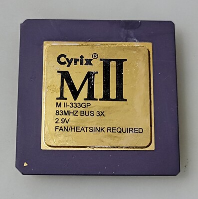 Vintage Rare Cyrix MII MII-333GP 83MHz Bus 3X Processor Collection/Gold ...