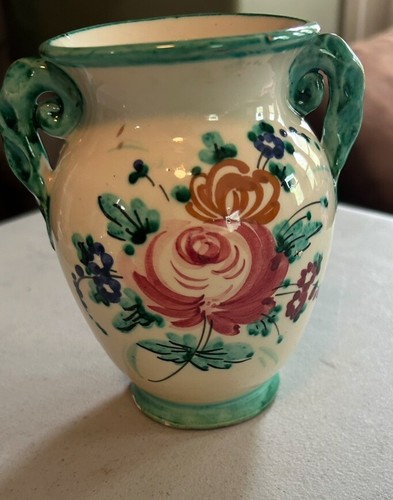 Vanro Italian Ceramic Double Handle Vase Hand Painted in Italy Dbl ...