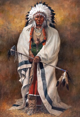 Native American Print Powder Face Arapahoe Chief 11x16 Wall Art Indian ...