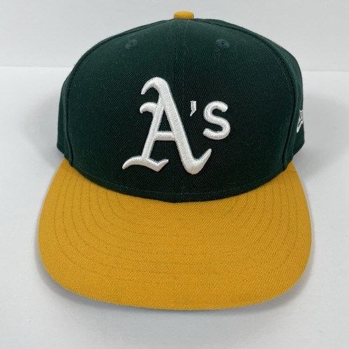 Oakland A's FItted Hat 7 3/8 New Era Official On Field Cap MLB Baseball ...