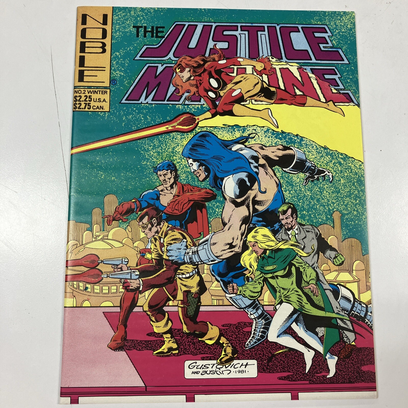 JUSTICE MACHINE #2 - NOBLE MAGAZINE SIZED - WRAPAROUND COVER - 1981 NM ...