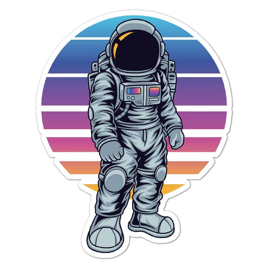 Retro Astronaut Space, Vinyl Decal Sticker, Indoor Outdoor, 3 Sizes ...