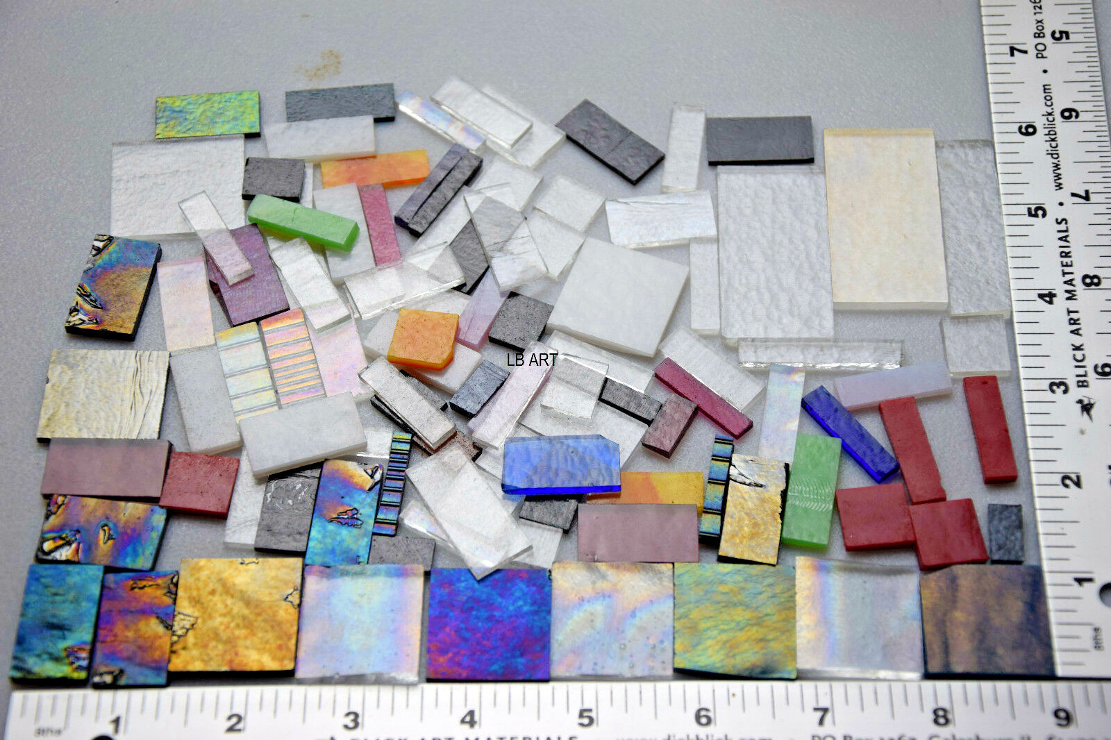 1 POUND MIX OF ASSORTED SIZES & COLOR CHIP & DENTED PIECES BULLSEYE ...