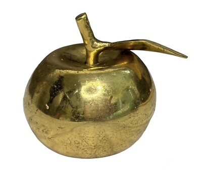 Vintage Apple Brass Bell Paperweight Collectible | eBay