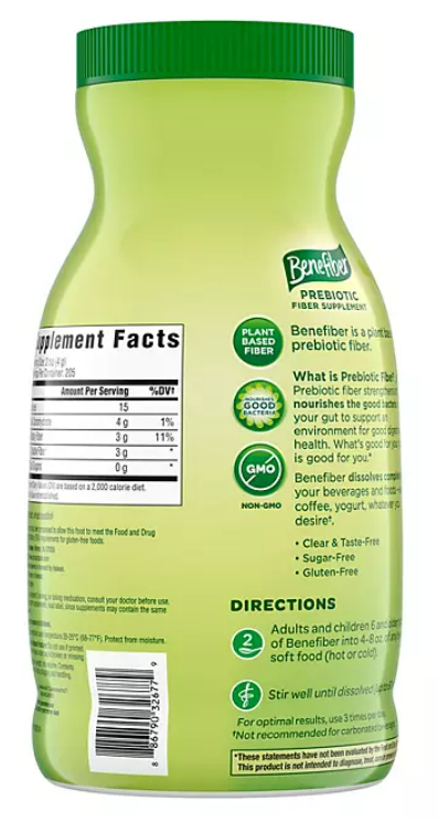 Benefiber Daily Prebiotic Fiber Supplement Powder, Unflavored, 28.9 oz ...