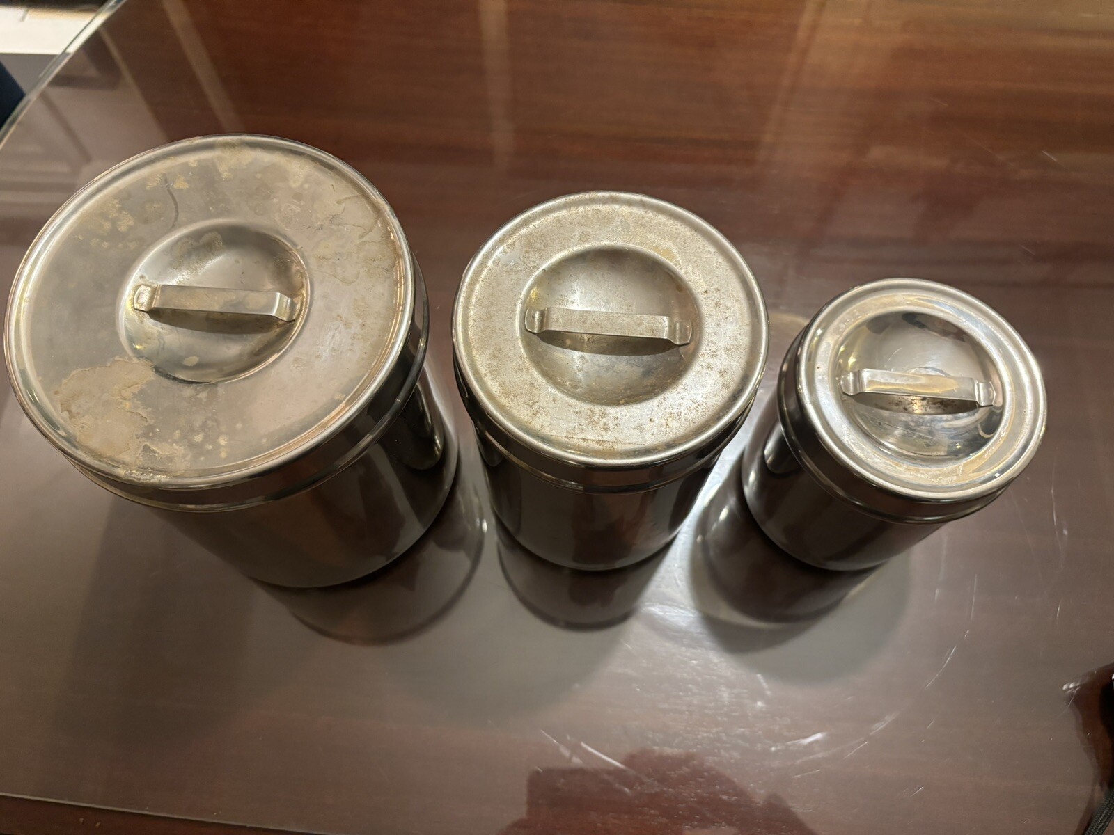 3 Vintage Vollrath 8803, 8802 & 8801 Medical Stainless Steel Storage ...