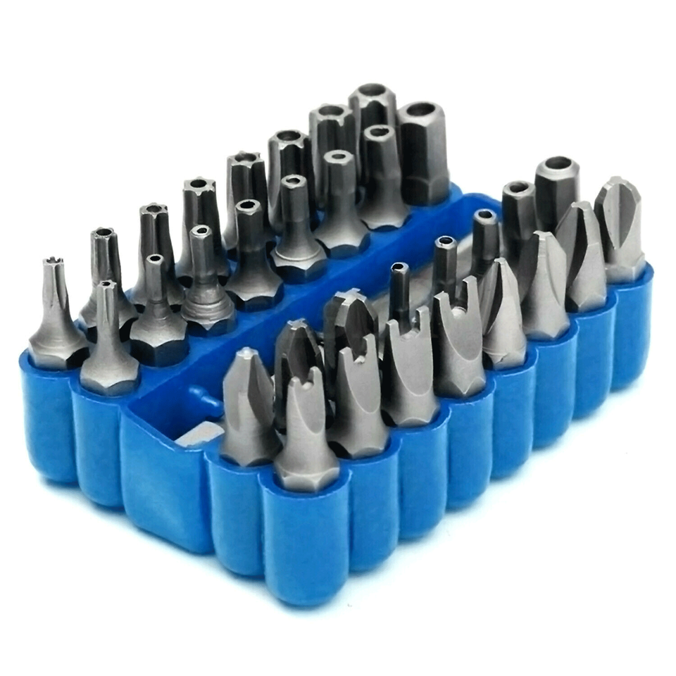 Security Tamper Proof Bit Set 33pc Torq Torx Hex Star Spanner Tri Wing ...