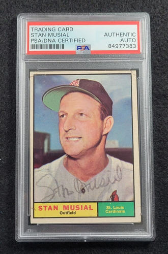 Rare 1961 STAN MUSIAL Signed Topps Baseball Card-HOF-ST. LOUIS ...
