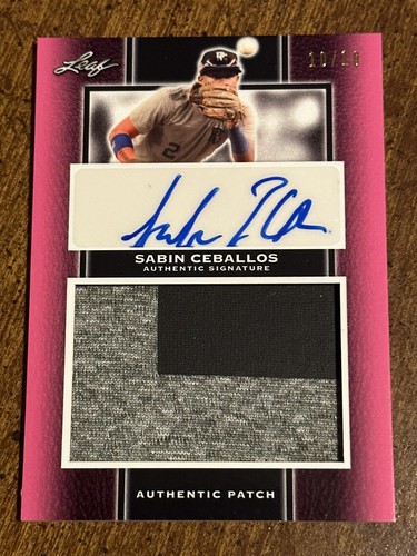 2019 Leaf Perfect Game National Showcase - Patch Auto Sabin Ceballos # ...