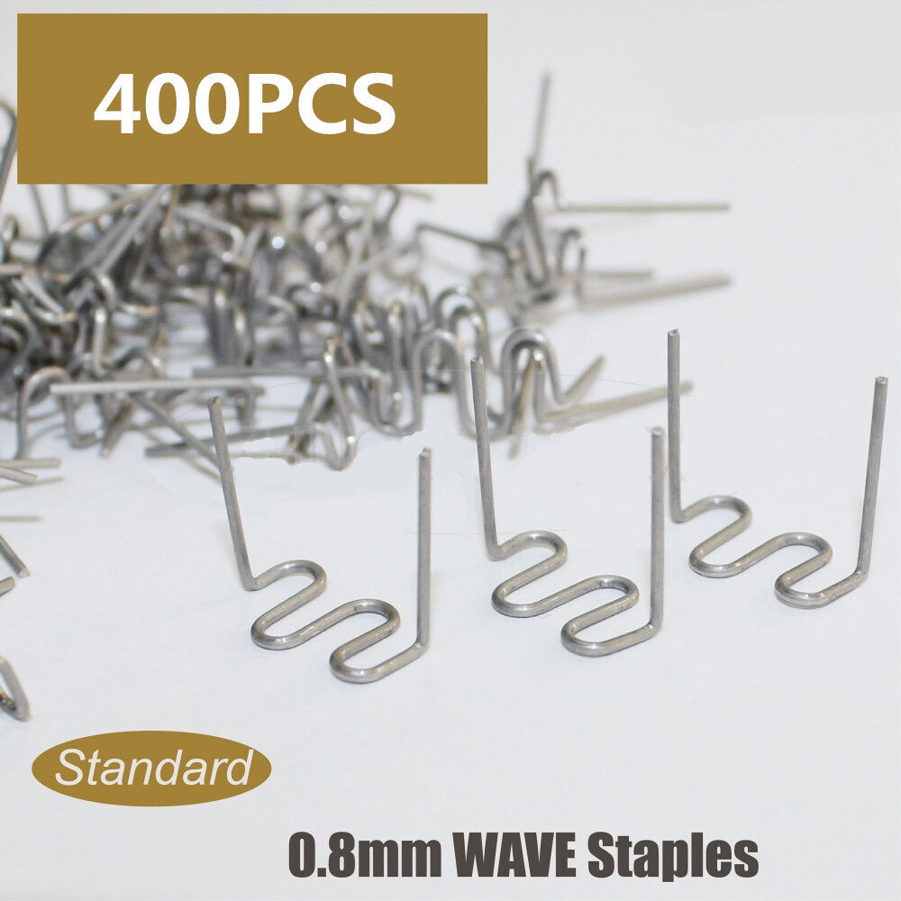 400 Pcs Cut 0.8mm Wave Flat Hot Staples Car Bumper Plastic Stapler ...
