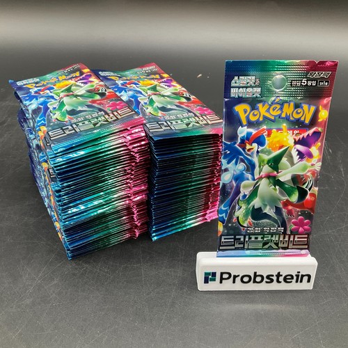 Lot of (100) Pokemon TCG Korean Triple Beat SV1a Booster Packs SEALED ...