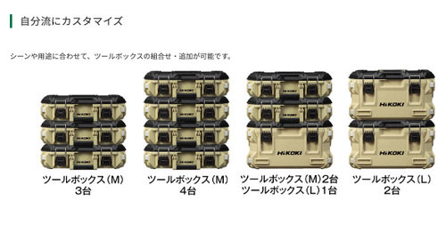 HIKOKI Tool Box Set (Tool Box (M),Tool Box (L),Carry Box 3-pc Set ...