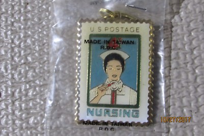 VINTAGE- USPS NURSING Postage Stamp KEYCHAIN Metal | eBay