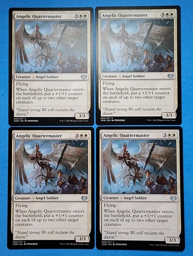 4x Angelic Quartermaster Crimson Vow Mtg Magic Creature Angel Soldier ...