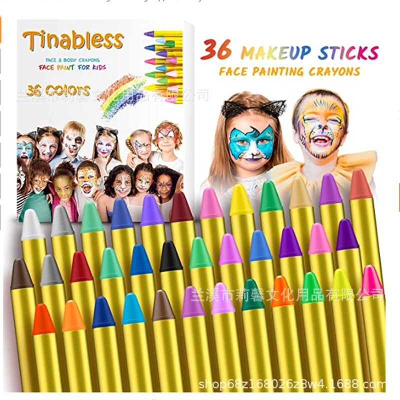 Face Paint Crayons for Kids 36 Jumbo 3.25" Face Body Painting Makeup ...