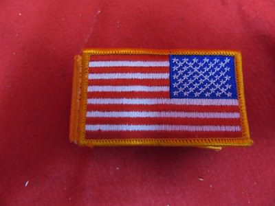 10 NEW US AMERICAN-FLAG LEFT-SHOULDER 3.25"X 1 3/4" GOLD-BORDER-PATCH ...
