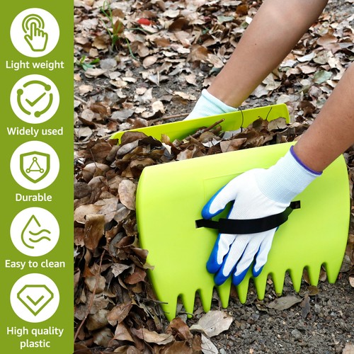 2 Pairs Leaf Scoops Hand Rakes Handheld Garden Leaf Scoops and Claws ...