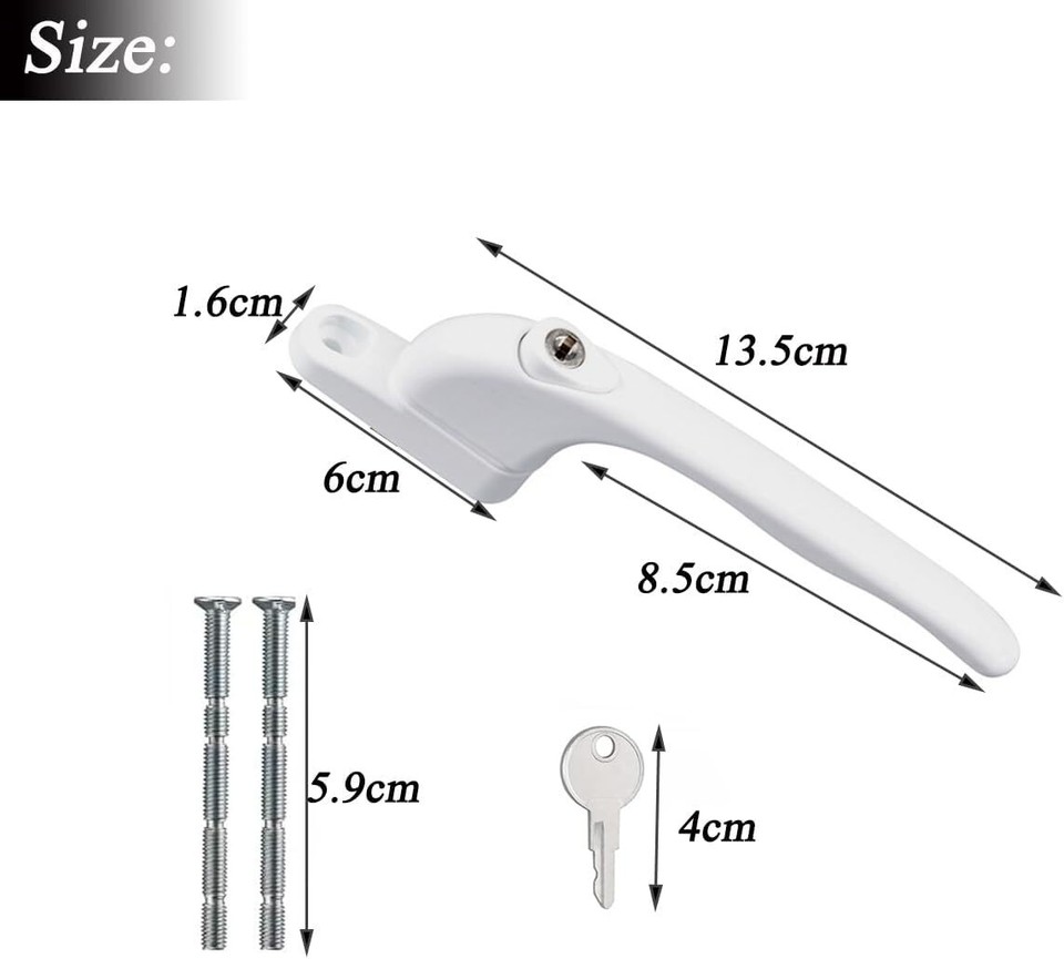 PVC Window Handle uPVC Universal Inline Espag Double Glazing Key ...