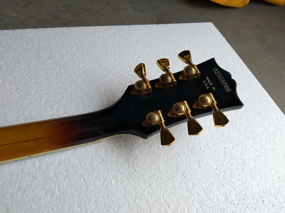 Vintage Sunburst Semi Hollow Body Jazz Electric Guitar Red Turtle ...