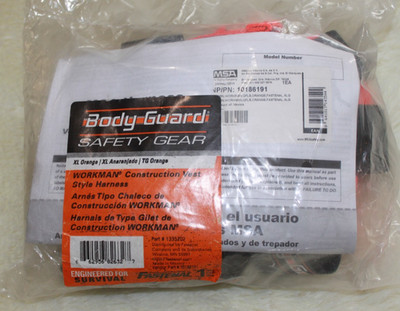 Fastenal Bodyguard Workman const. style harness, 1335202, MSA 10186191 ...