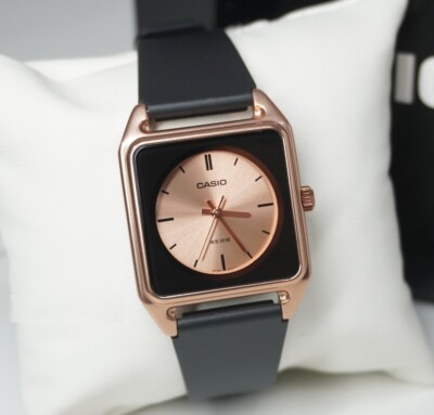 Casio MTP-B170-5E Pink Gold Tone Aluminium Analog Petite Small Size ...