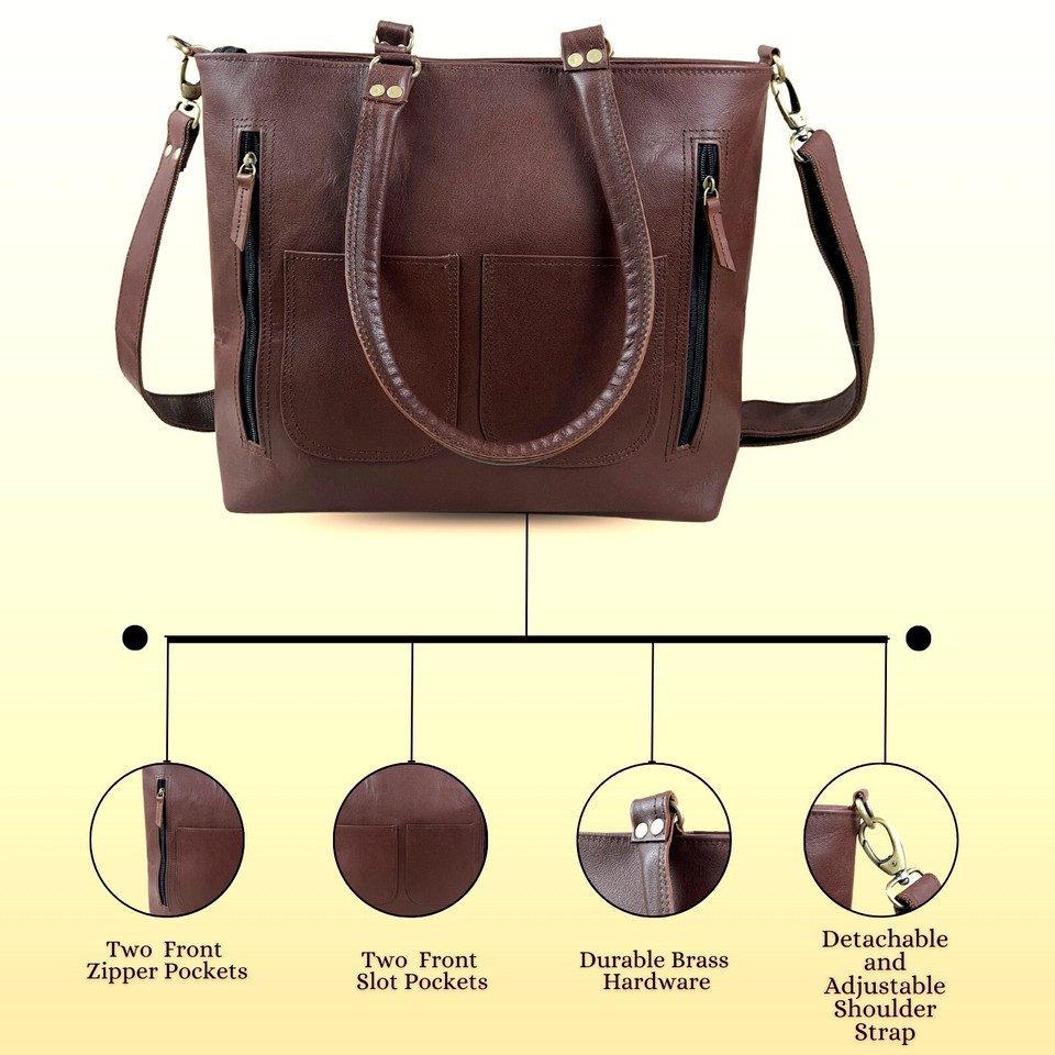 Women's Cross-body Business Handbag Shoulder Tote Genuine Leather ...