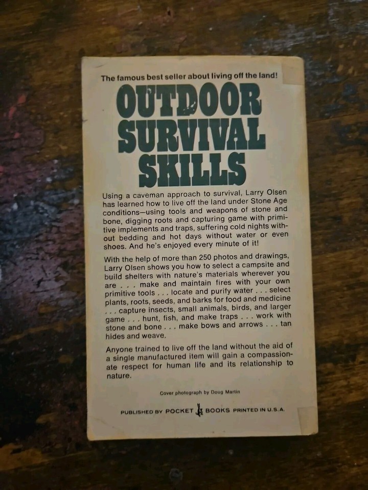 Outdoor Survival Skills, by Larry Dean Olsen, vintage paperback 1976 | eBay