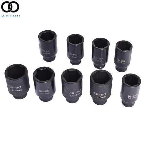 9Pcs 1/2" Drive Deep Impact Socket Set - Metric Axle Hub Nut Sockets 29 ...