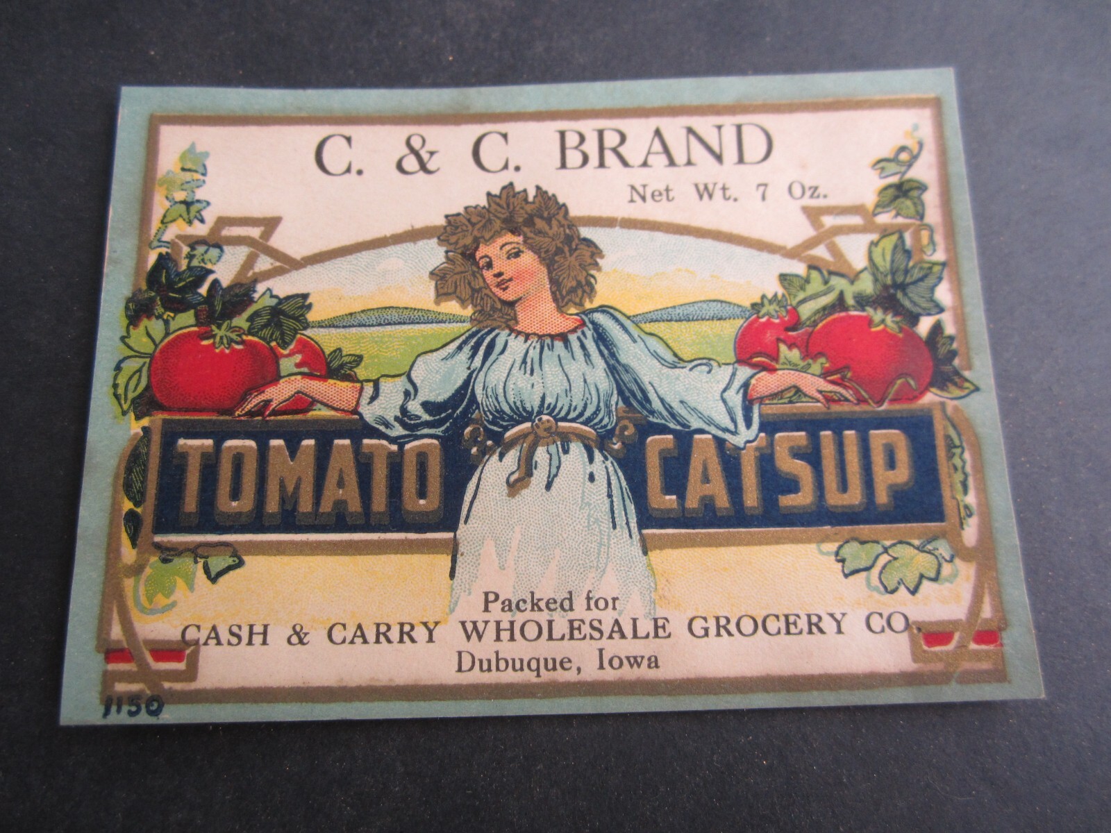 Old Vintage 1910's C&C Tomato CATSUP LABEL - Dubuque IOWA - Cash ...