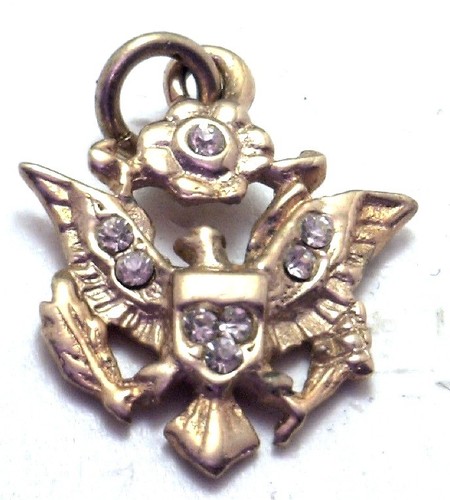 New Antique Sterling Silver Gilt Army US Military Charm Pendant Z405 | eBay