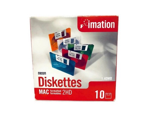NEW 10-Pack Imation Neon Floppy Diskettes MAC-formatted 2HD 1.40MB | eBay