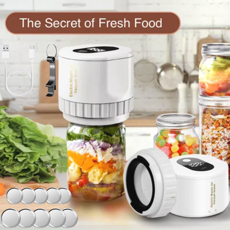NEW Mason Genie Vacuum Sealer 80kPa Mason Jar Vacuum Sealer USB Charge ...