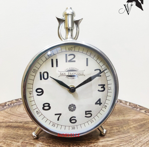 Vintage Metal Table Desk Clock For Study Table Home Office Decoration ...