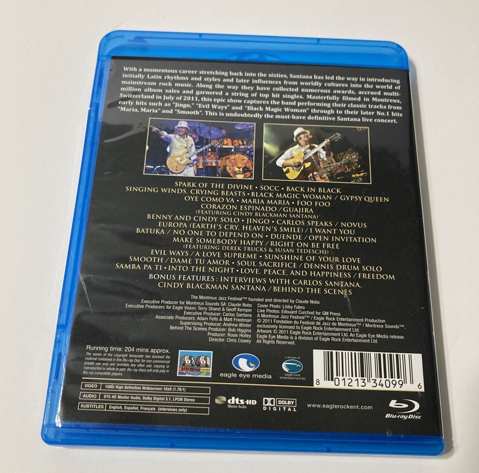 Santana Greatest Hits Live at Montreux 2011 Blu-ray | eBay
