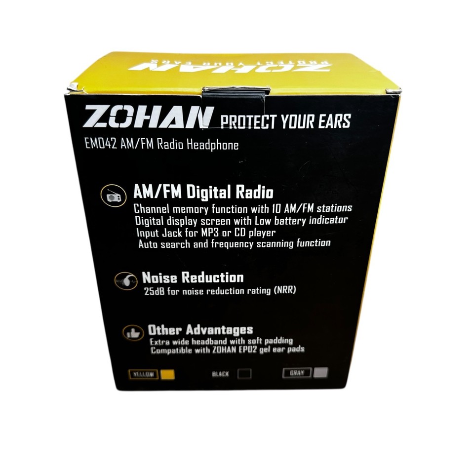 ZOHAN EM042 Noise Reduction Headset with AM/FM Radio & Digital Display ...