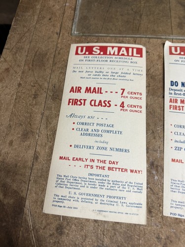 Vintage 1958 1965 U.S. Mail Box Chute Mailbox Post Office Letters Price ...