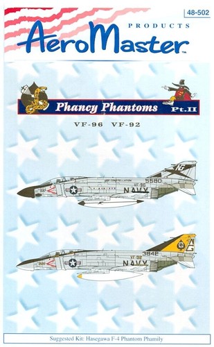 AEROMASTER DECALS #48-502 PHANCY PHANTOMS Pt II VF-96 VF-92 F-4 USN ...