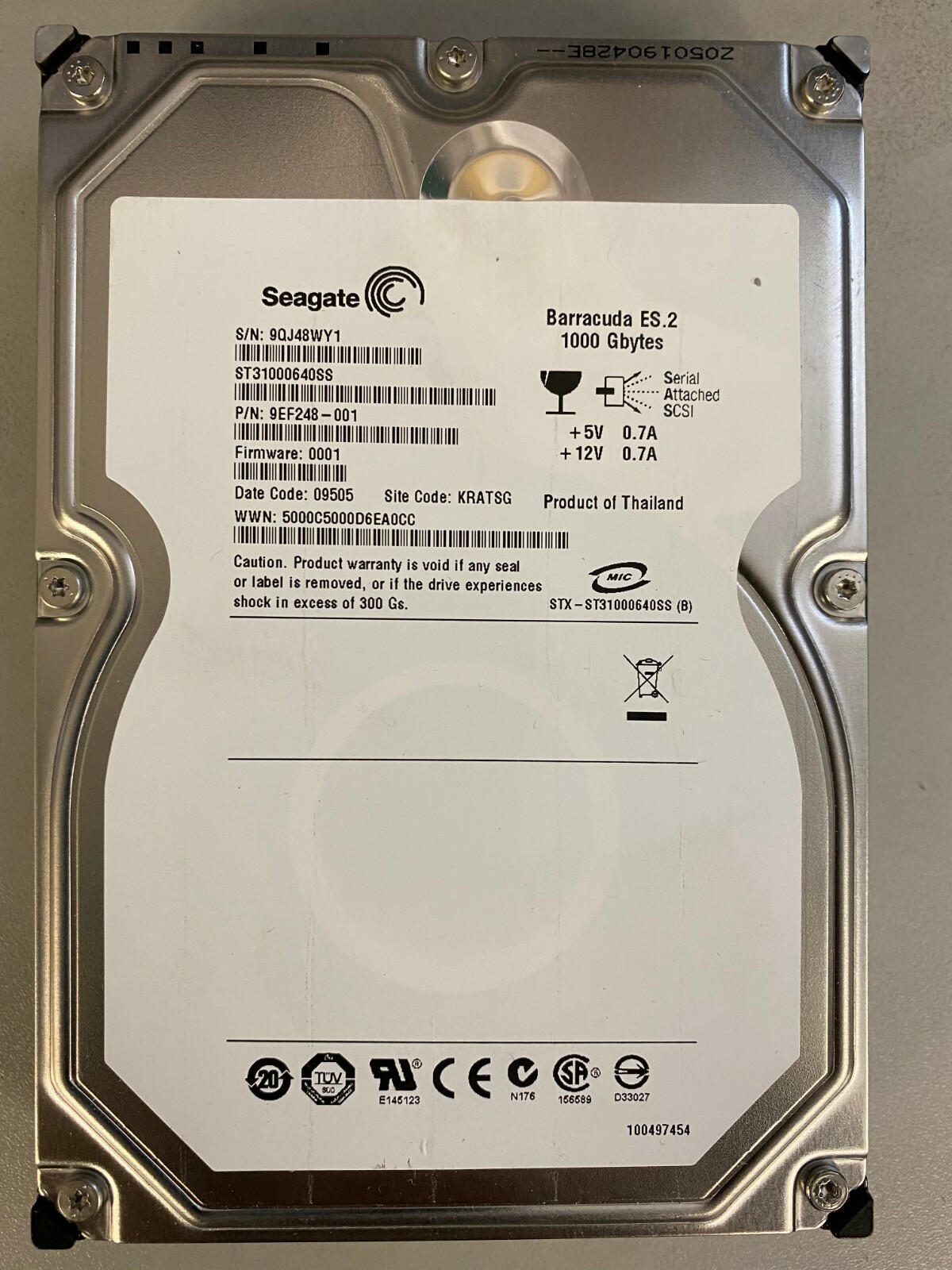 Seagate Barracuda ES.2 ST31000640SS 1TB 1000GB SAS 3.5 7200 Hard Disk ...