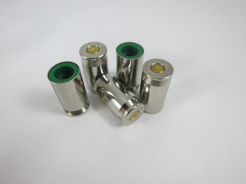 5 Bullet Tire Valve Stem Caps 45 ACP Shells Nickel Case w/ Brass Center ...