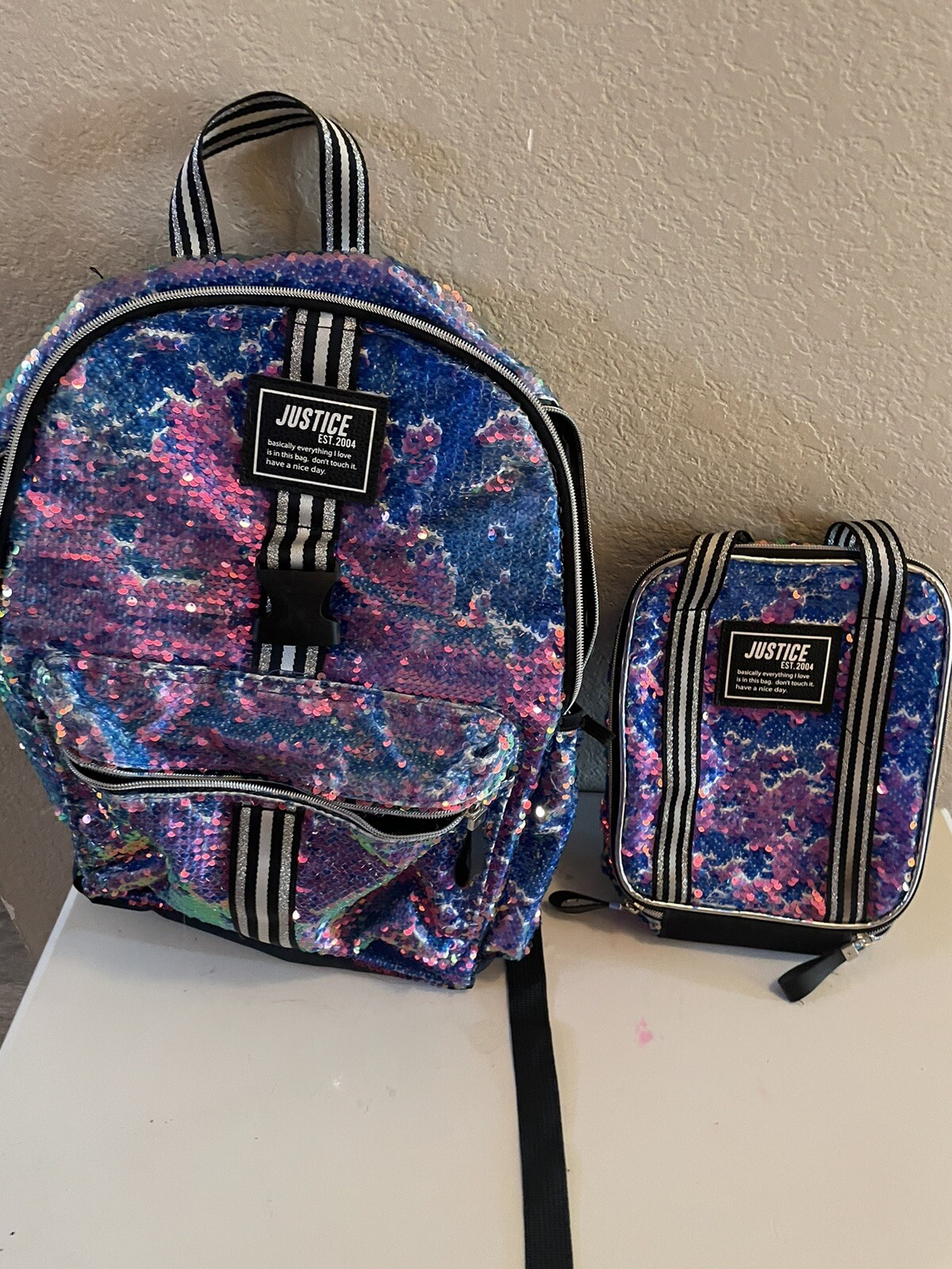 justice backpack and lunchbox | eBay