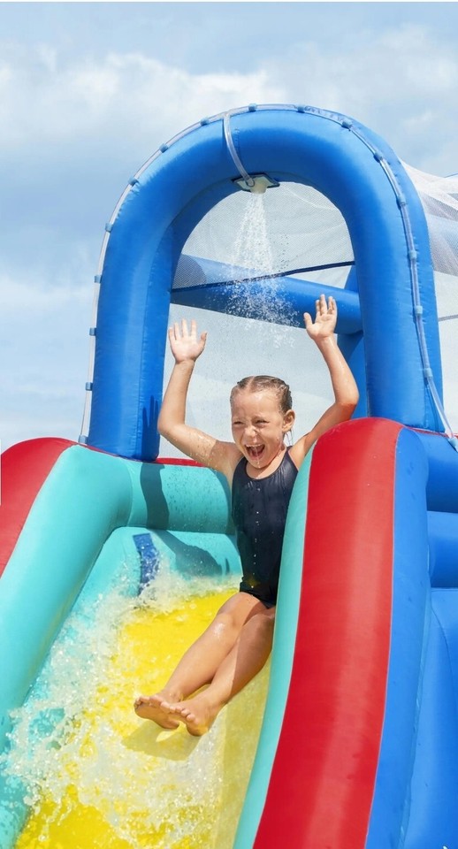 Bestway H2OGO Waterfall Waves Mega Water Park Inflatable Slide & Pool ...