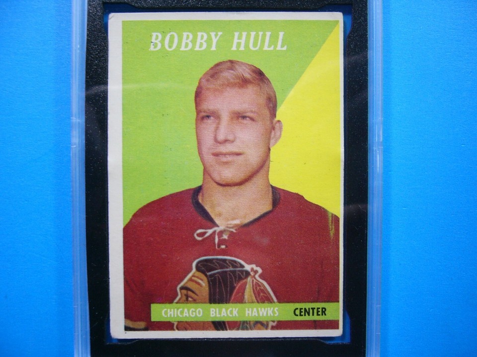 1958/59 TOPPS NHL HOCKEY CARD #66 BOBBY HULL ROOKIE RC KSA 4 NICE 58/59 TOPPS GL | eBay