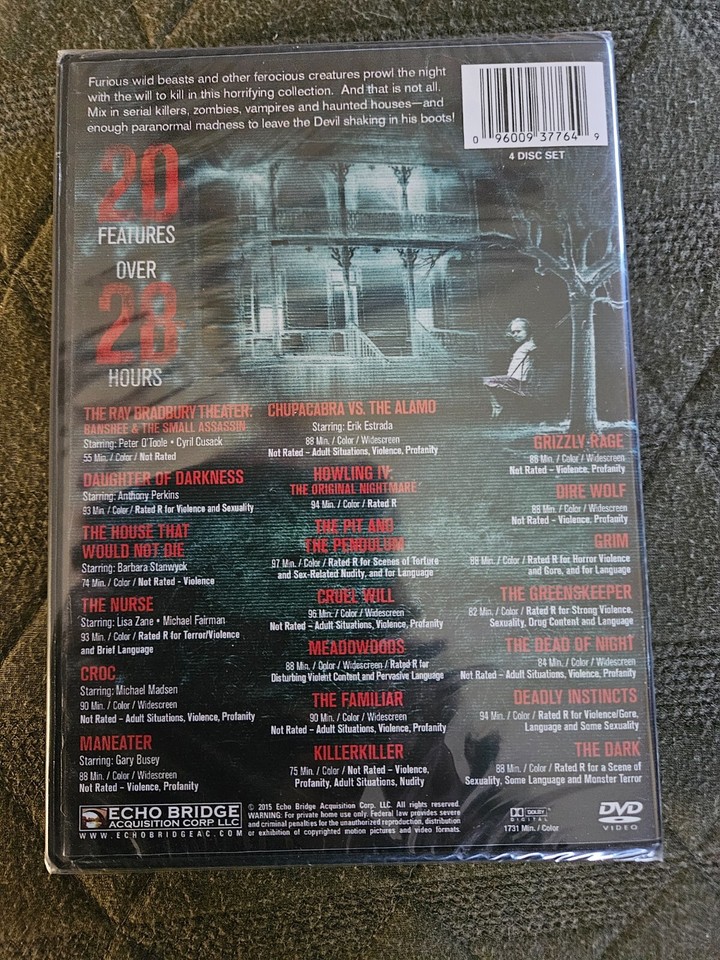 20 Feature Horror Collection - DVD - Sealed - Zombies, Haunted Houses ...