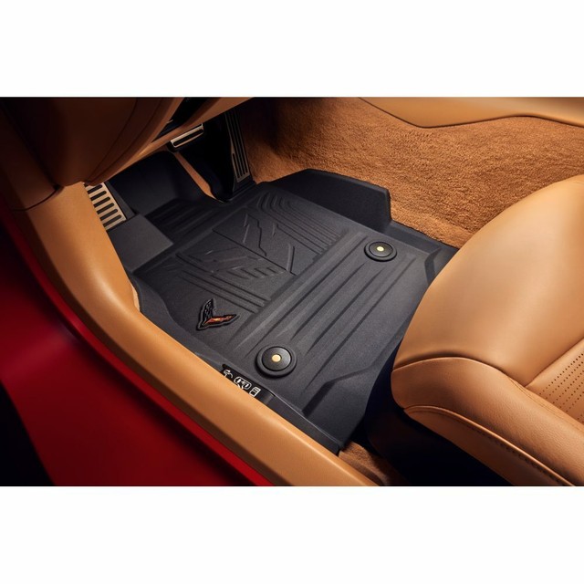 2020 C8 Corvette GM Premium All Weather Floor Liners Black Jake Logo ...