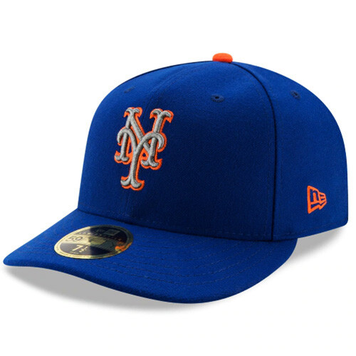 New Era New York Mets Blue Fitted Hat Official MLB Low Profile Alt2 ...