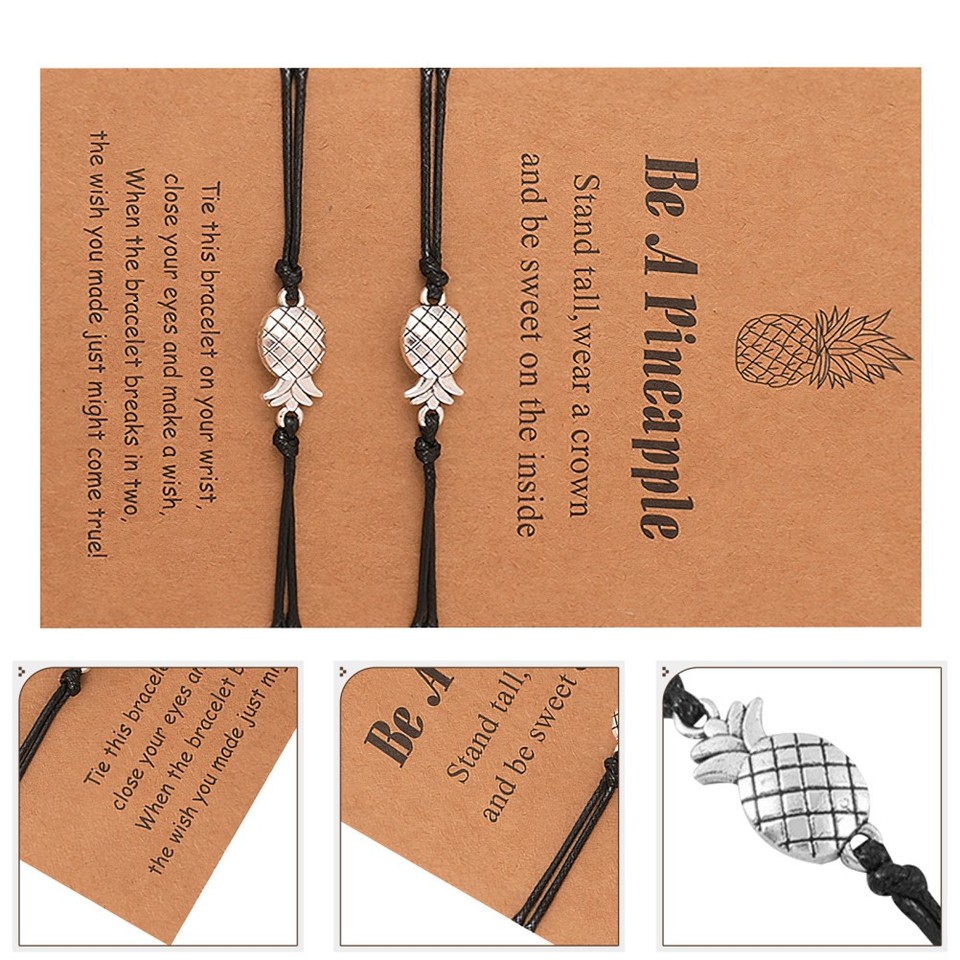 2Pcs Adjustable Wristband Decorative Bracelet Braided Wrist Chains ...