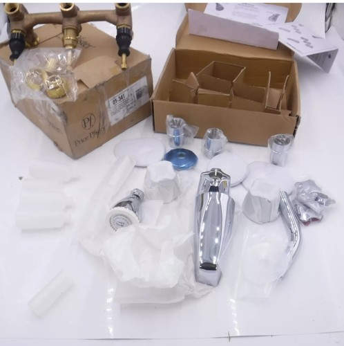 Price Pfister 8" C to C 3-Handle Chrome Tub & Shower W/ Integral Stops ...